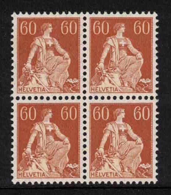 1918 Helvetia Nr. 140 im 4er-Block **, Kat.320.- (Neu (gemäss Beschreibung)) in Nuglar für CHF ...