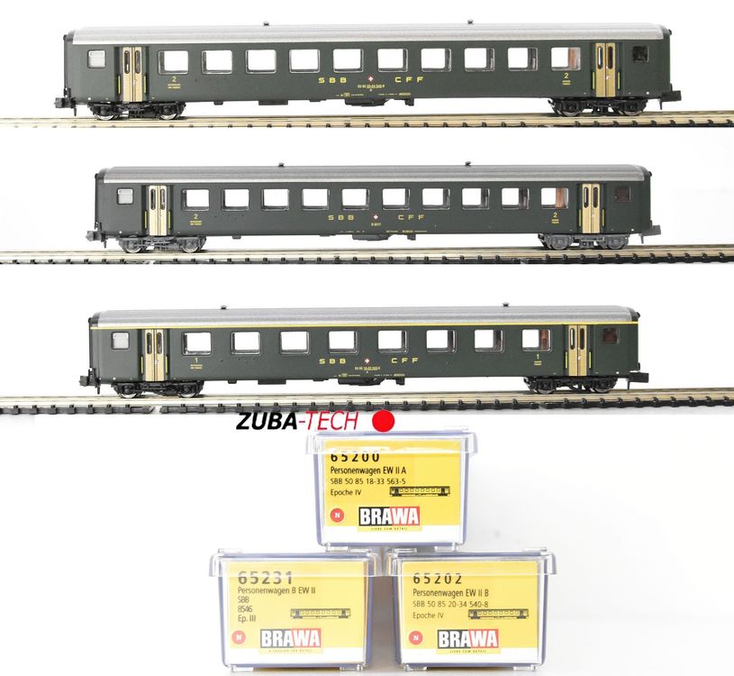 3x Brawa Personenwagen EW II SBB Spur N mit OVP | Kaufen auf Ricardo