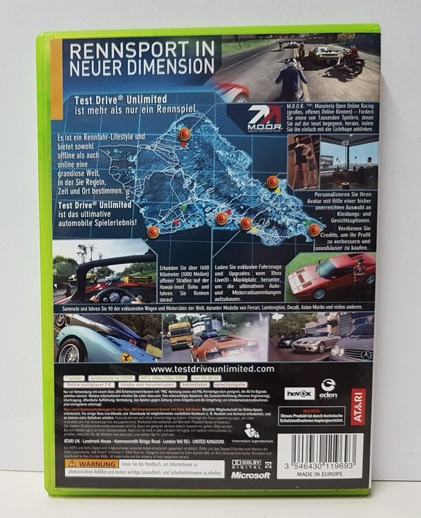 Test Drive Unlimited Rennsport in neuer Dimension XB 360 (Gebraucht) in ...