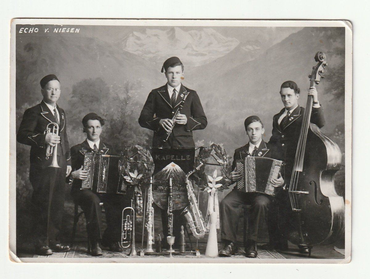 Kapelle Echo vom Niesen, Krattingen Musik, Alte Fotografie (Neu (gemäss ...