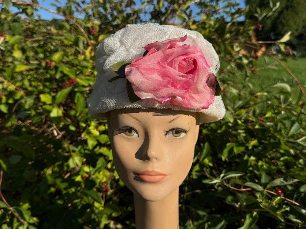 Hut Dame Sommer Original Vintage 60er J. weiss Tüll (Gebraucht) in ...