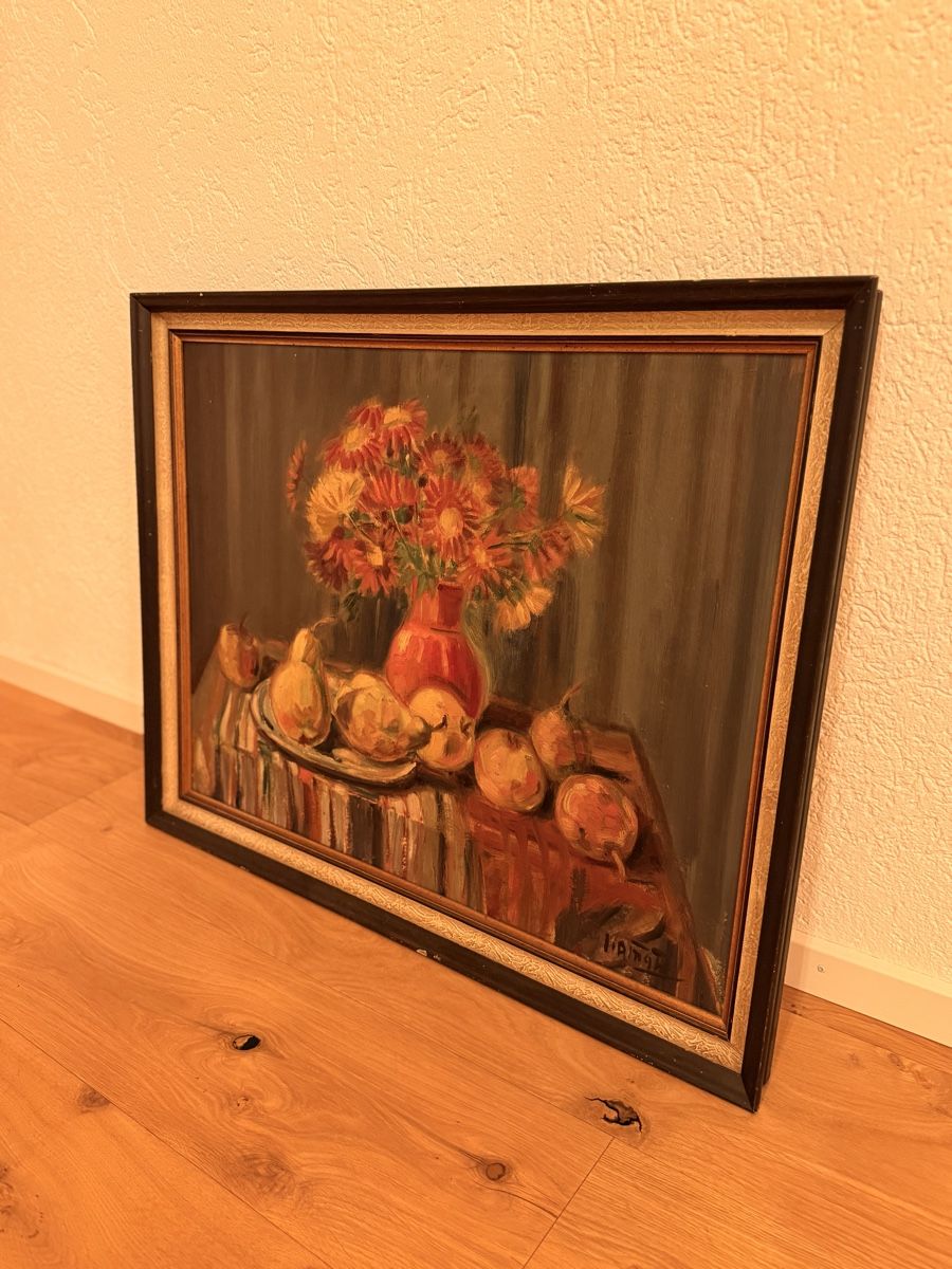 Stilleben mit Blumen und Früchten, Öl auf Leinwand (Gebraucht) in ...