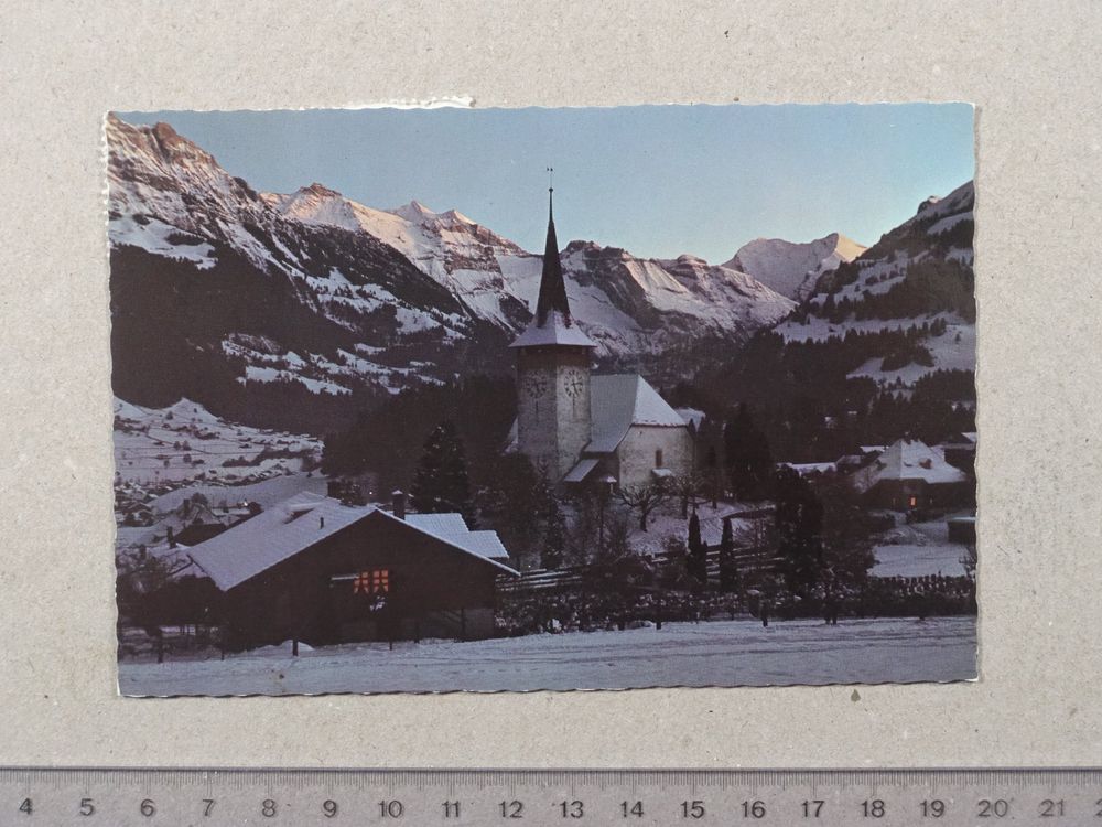Frutigen, Winterabend, Kirche, 1975 (Gebraucht) in Lenzburg für CHF 2 ...