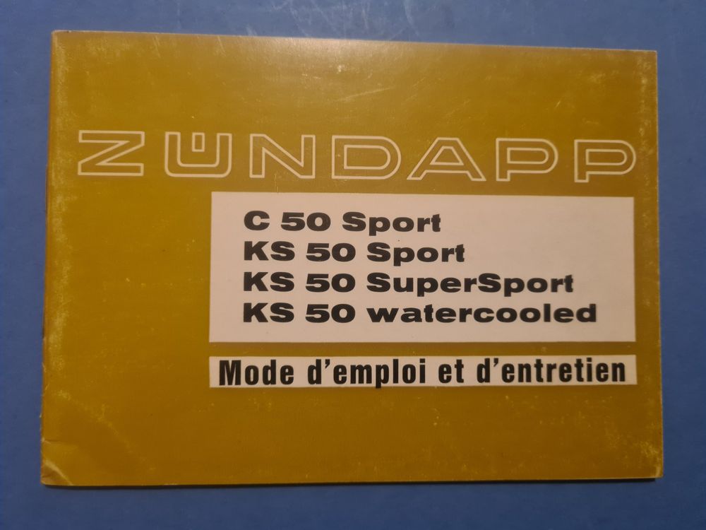 ZUNDAPP KS 50 MODE D'EMPLOI BROCHURE OLDTIMER VINTAGE (D'occasion) à ...