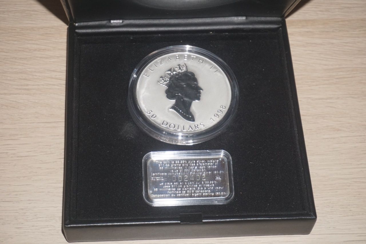 Kanada Silbermünze 50 Dollar 1998 - 10oz Maple Leaf (Gebraucht) in ...