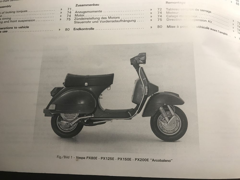Piaggio PX 80 E - 200 E Original Handbuch (Gebraucht) in Zürich für CHF ...