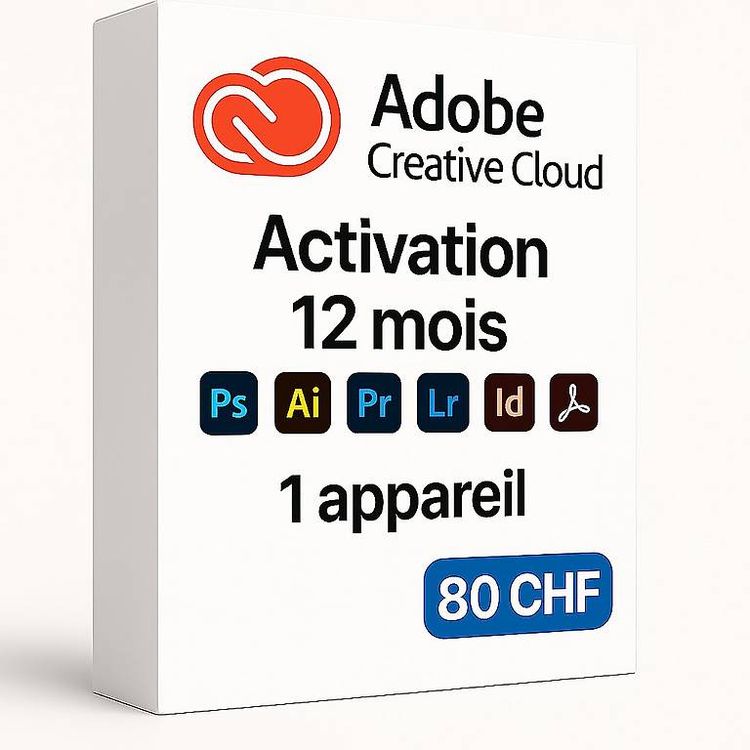 Adobe Creative Cloud - 12 mois - 1 appareil - Activation (D'occasion) à Chavornay pour CHF 80 ...