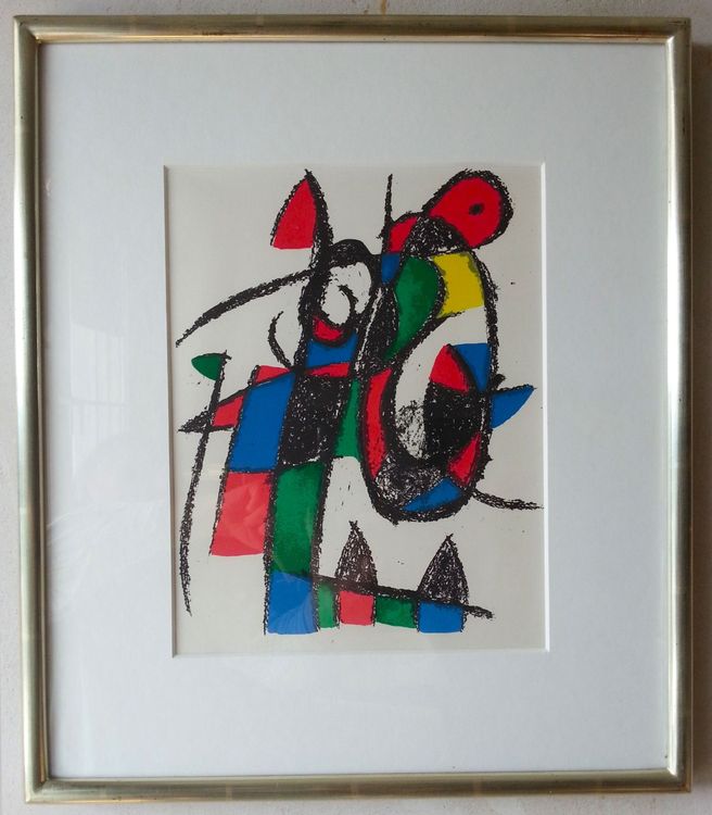 JOAN MIRO Lithographie ("müder Hund"), gerahmt 43.5x50 cm (Gebraucht) in Oberriet SG für CHF 199 ...