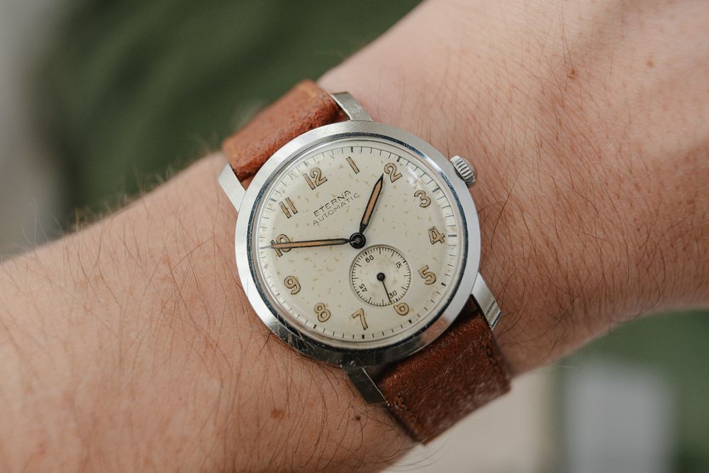 Vintage Eterna Bumper Field Watch w/ Radium white Dial 34mm (Gebraucht ...