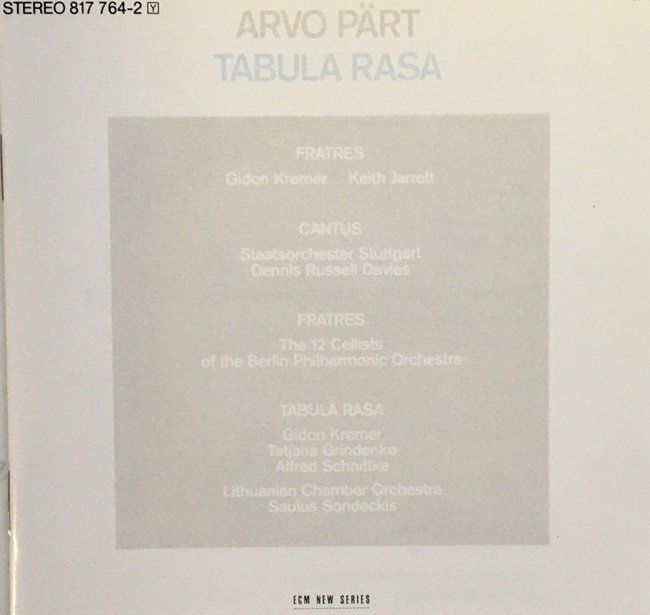 Arvo Pärt - Tabula Rasa | Kaufen auf Ricardo
