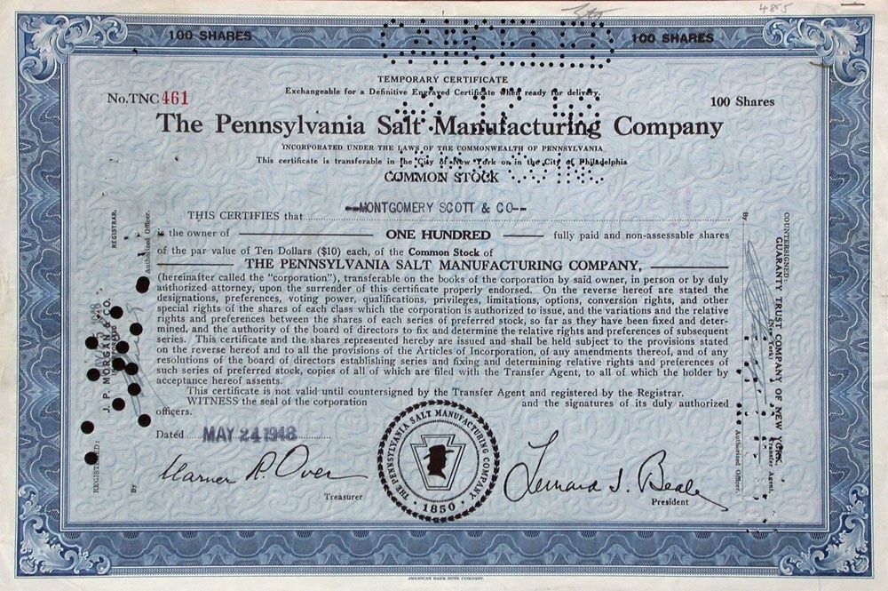Pennsylvania Salt Manufacturing Company - 1948 | Kaufen auf Ricardo