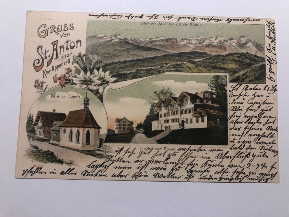 Gruss Von St Anton Kton Appenzell Gasthof Rössli 1904 Kaufen Auf Ricardo