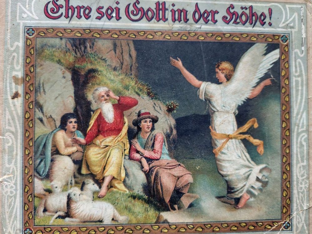 Uraltes Leporello-Büchlein: Weihnachtsgeschichte in 6 Bilder (Gebraucht ...