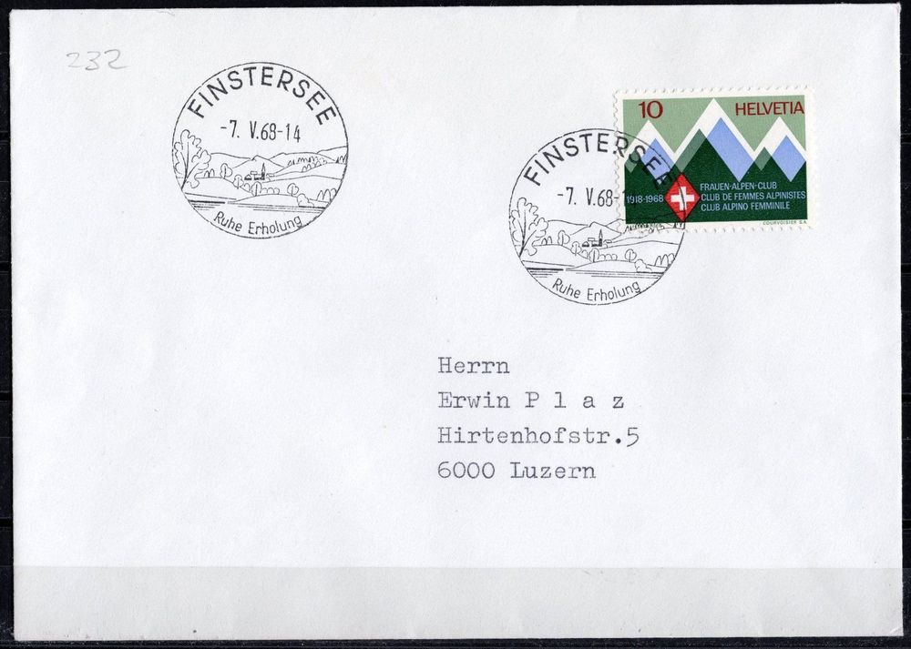Stempel K232; Finstersee, 7.V.68-14 auf Brief. | Kaufen auf Ricardo