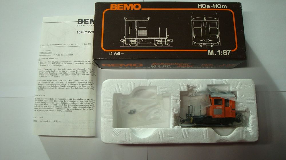 H0m, Bemo 1273/2 Traktor Tm2/2, Analog, H0m, OVP, RhB (Neu (gemäss Beschreibung)) in Rombach für ...