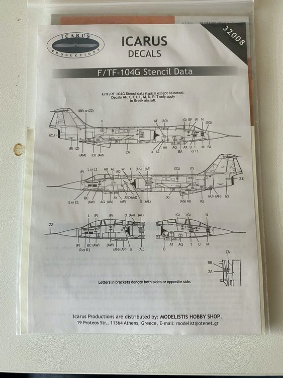 1/32 F/TF-104G STARFIGHTER STENCIL DATA DECALS | Kaufen auf Ricardo