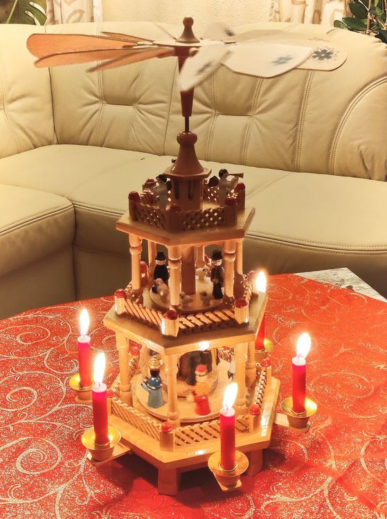 Pyramide Erzgebirge Natur-Holz Weihnachtspyramide Handarbeit | Kaufen ...