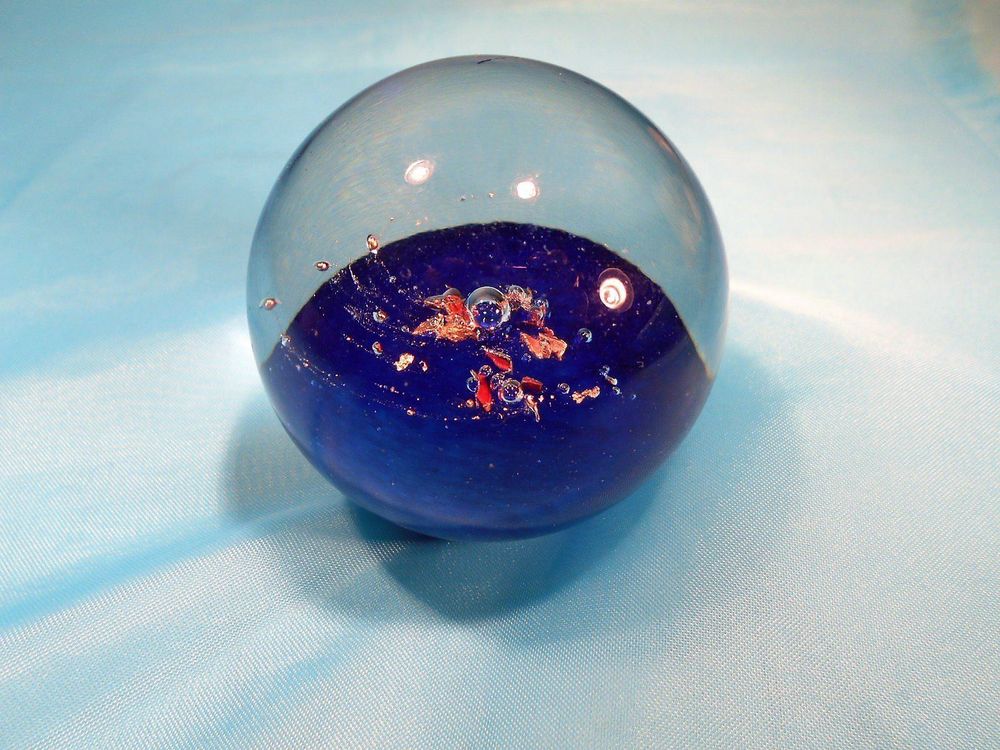 Glaskugel blauer Boden mit Intarsien | Kaufen auf Ricardo