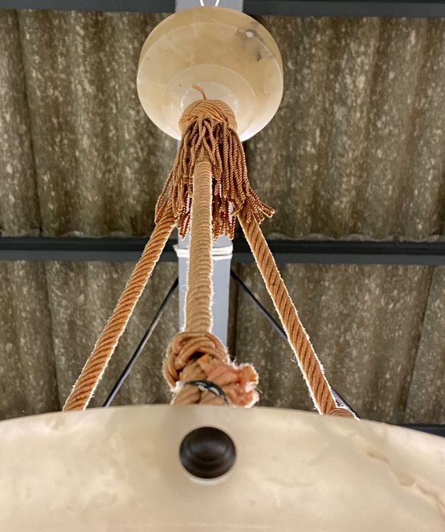 Art-Déco Deckenlampe, Alabaster, sehr warmes Licht, ~1930 | Kaufen auf Ricardo