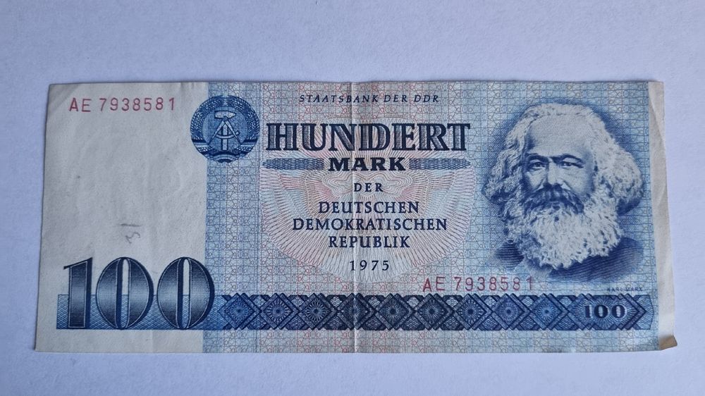 DDR 100 Mark Schein von 1975 - Karl Marx - Rarität! (Gebraucht) in ...