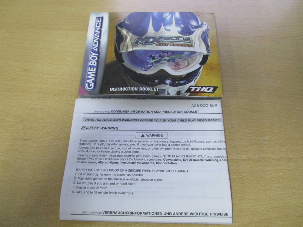 MX 2002 feat. Ricky Carmichael Game Boy Advance GBA MX2002 (Gebraucht ...