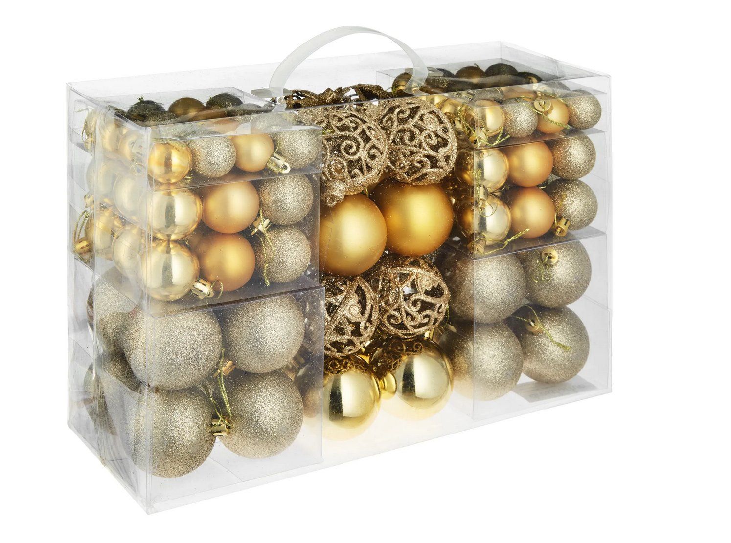 Weihnachtskugeln 100er-Set in Gold, aus bruchsicherem Kunst (Neu ...