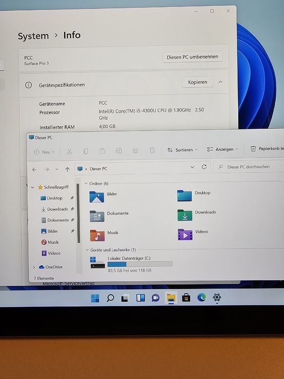 Surface Pro 3 & Windows 11 & Ms Office 2021 / Intel i5, 128G (Gebraucht ...