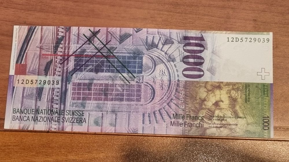 Note 1000 Franken 2012 BANKFRISCH (Neu und originalverpackt) in Bure ...