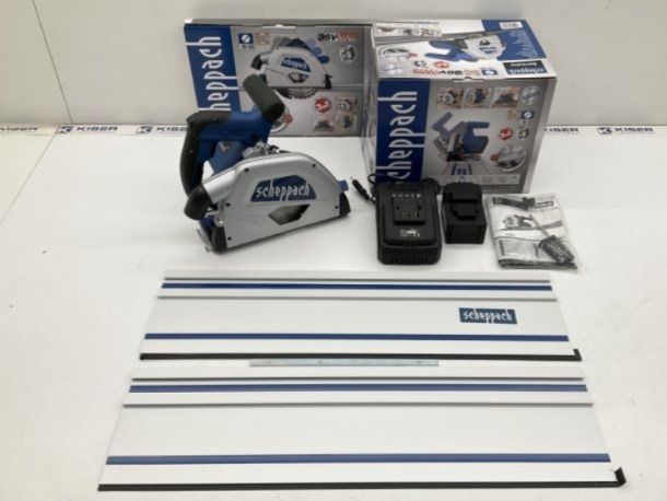 Scheppach Akku Kreissäge Tauchsäge Set mit Akku und Schienen (Neu und ...