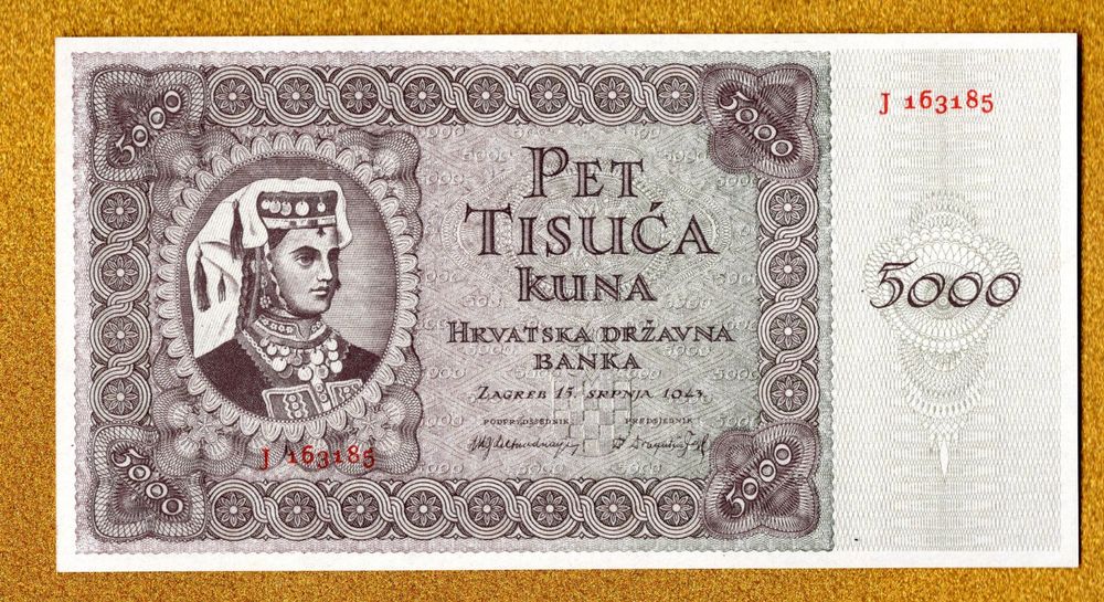 Croatia 5000 kuna 1943 UNC (Neu (gemäss Beschreibung)) in Leibstadt für ...