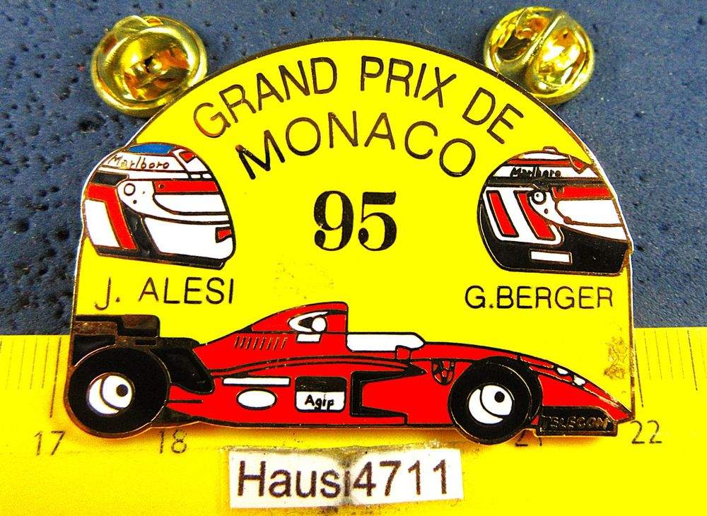 FORMEL1 GP MONACO 1995 ALESI BERGER FERRARI PIN ENAMEL GROSS (Gebraucht ...