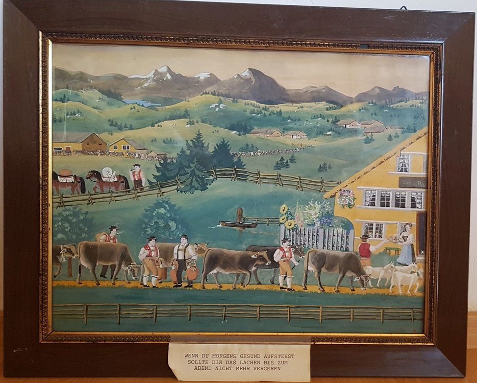 Alpaufzug handgemalt, signiert, datiert (Gebraucht) in Opfikon für CHF 1341 – mit Lieferung auf ...