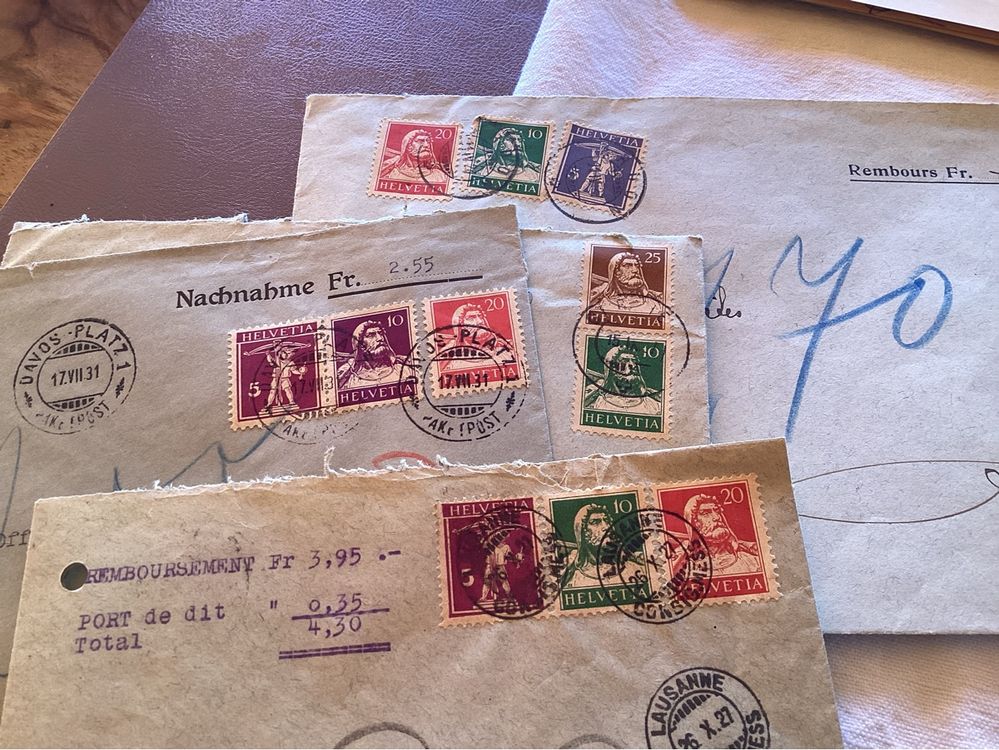 4 LETTRES AFFRANCHISEMENTS MIXES INTÉRESSANTS 1927 A 1931 (Gebraucht ...