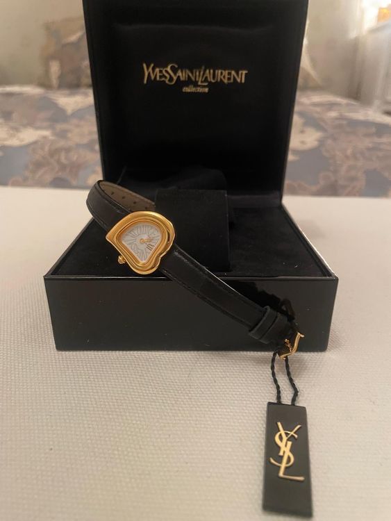Yves Saint Laurent 1990s Heart Shaped Dial Gold Plated Watch (Gebraucht ...