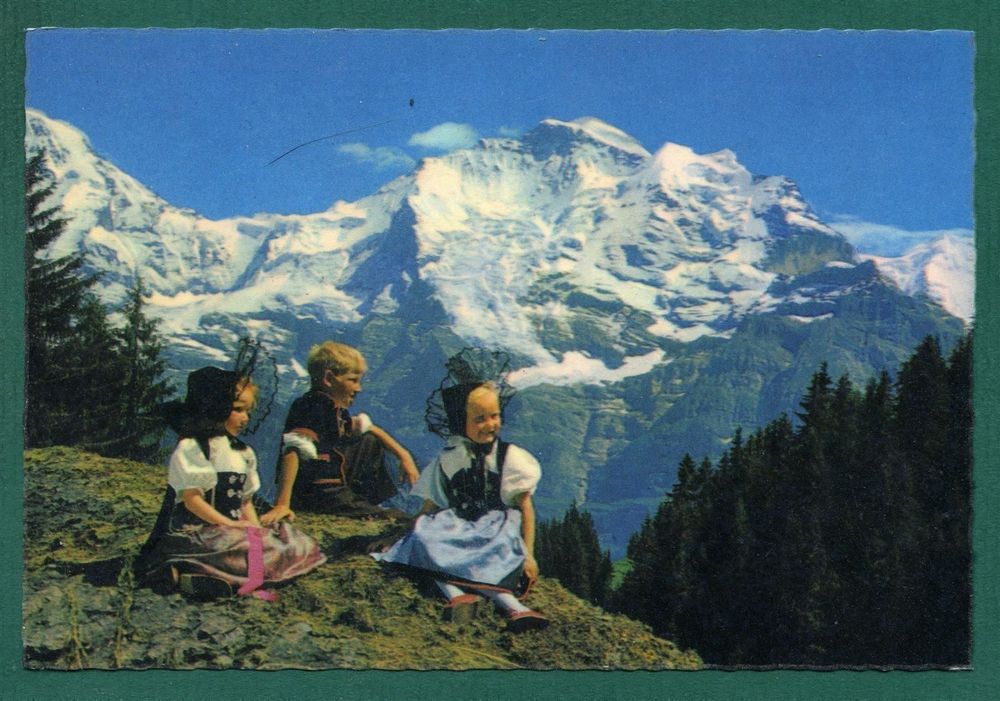 Berner Oberland, Trachtenkinder mit Jungfrau (Gebraucht) in Sargans für CHF 1 – mit Lieferung ...