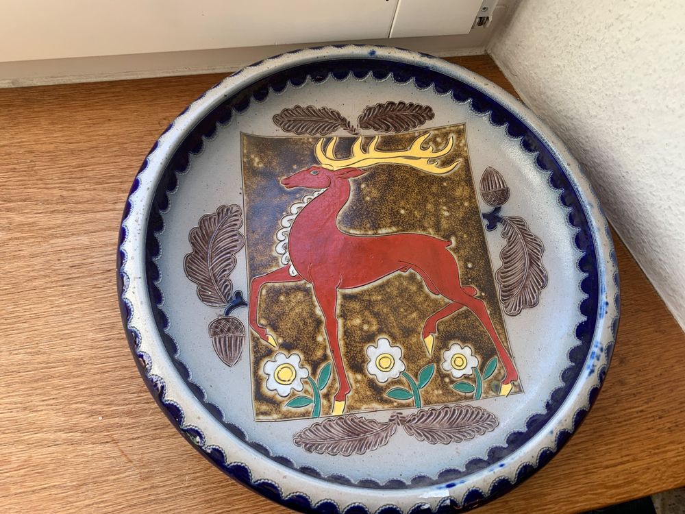 Antike Keramikplatte R. Merkelbach handgeritzt Jugendstil (Gebraucht) in Richterswil für CHF 30 ...