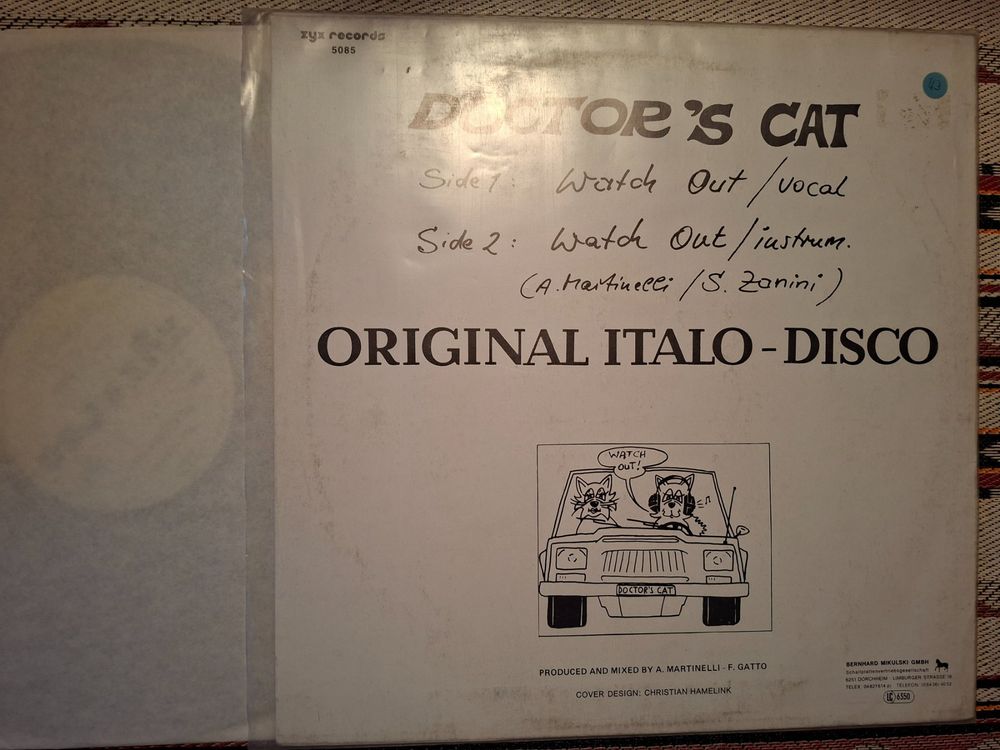 12'' Doctor's Cat Italo Disco (Gebraucht) in Burg AG für CHF 5 – mit ...
