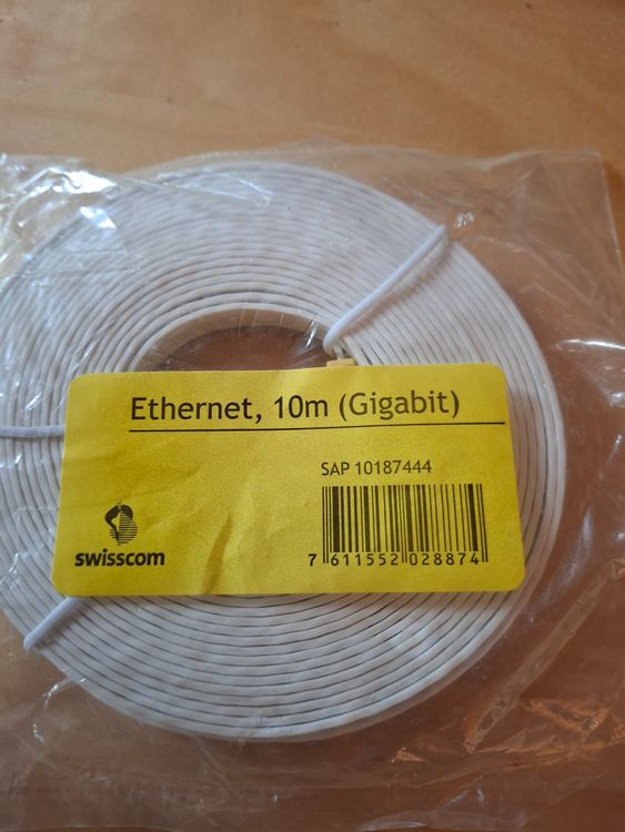 Câble Ethernet, 10 mètres (Gigabit) marque Swisscom (Neuf avec ...