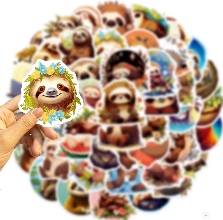 50 Stk. Sticker/Aufkleber - Lustige Faultiere | Kaufen auf Ricardo