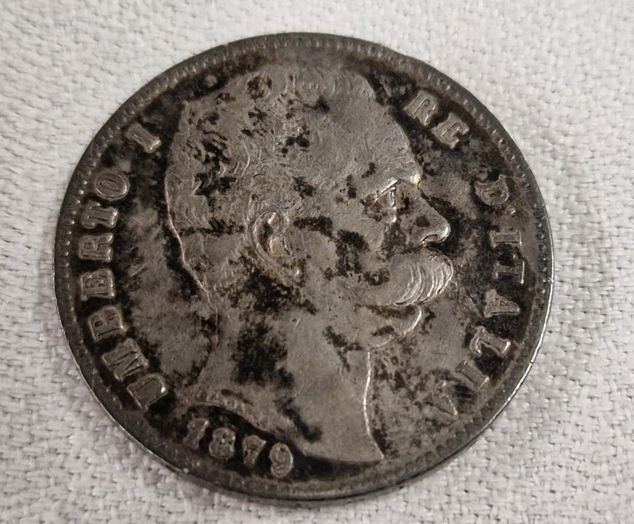 Italienische 5 Lire Silbermünze, 1879 (Gebraucht) in Bilten für CHF 99 ...