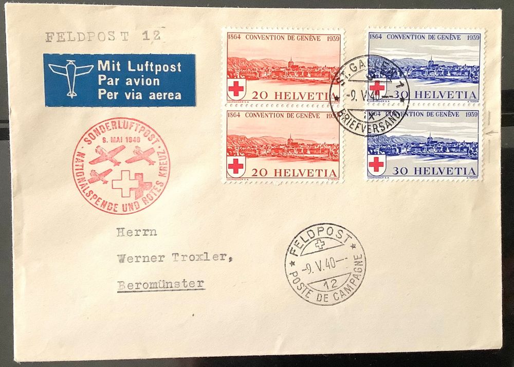 1940 - Sonderflugpost - Rotes Kreuz - Feldpost Brief | Kaufen auf Ricardo
