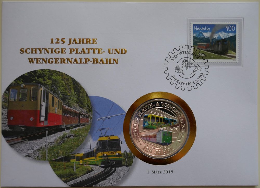 Numisbrief 125 Jahre Schynige Platte. 1. März 2018 (Gebraucht) in Möhlin für CHF 17 – mit ...