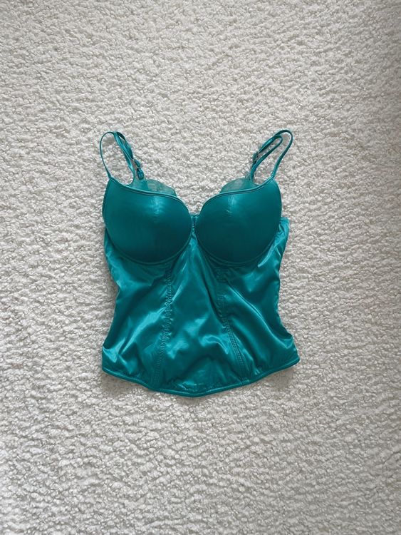 Turquoise satin corset top | Kaufen auf Ricardo