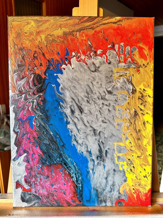 Acrylic pouring auf Leinwand | Kaufen auf Ricardo