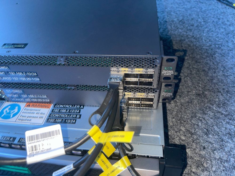 HPE MSA2052 20TB + 2x JL587A FlexFabric 5710 24SFP+ 6QSFP+ (Gebraucht ...