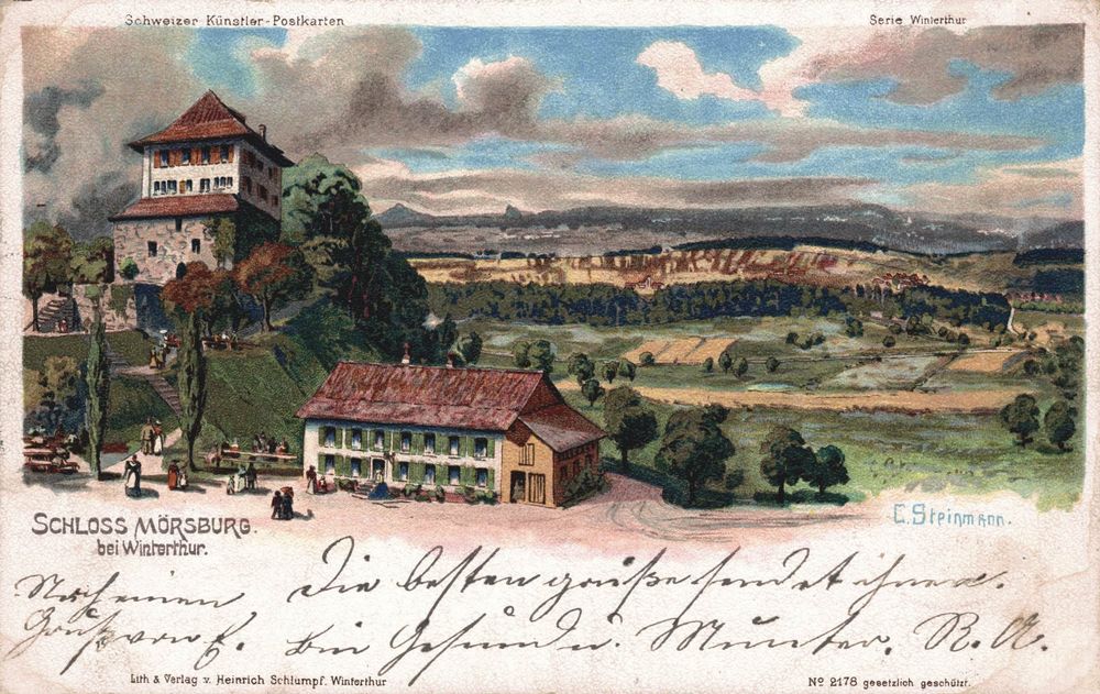 Schloss Mörsburg bei Winterthur, Litho C. Steinmann (Gebraucht) in Bronschhofen für CHF 10 – mit ...