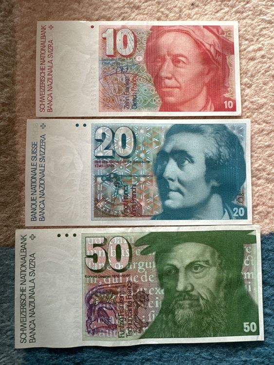 Sammlung CH Banknoten 10er 20er 50er Noten Schweiz (Gebraucht) in ...