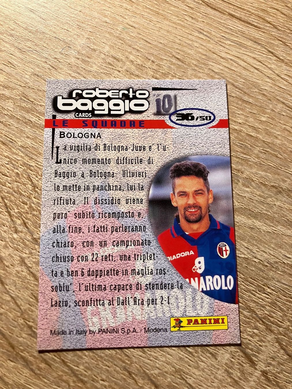 Panini Card Roberto Baggio 1999 Limited Edition Bologna 36 (Neu (gemäss ...