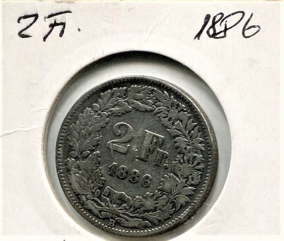 2 Franken Silbermünze 1886 B | Kaufen auf Ricardo