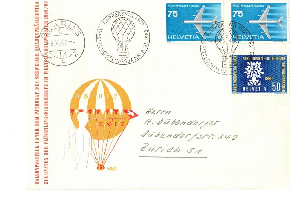 1960 Ballonbrief Knie | Kaufen auf Ricardo